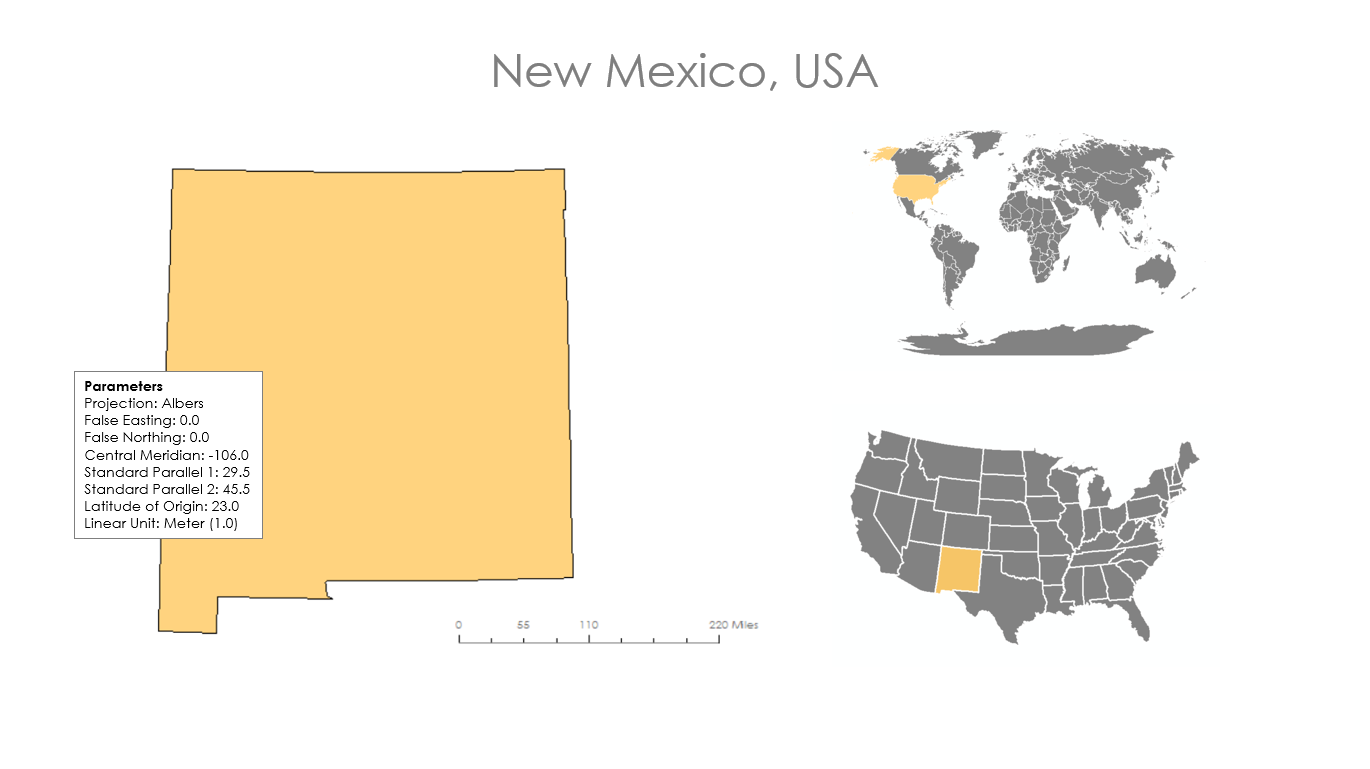 Mapof New Mexico, USA