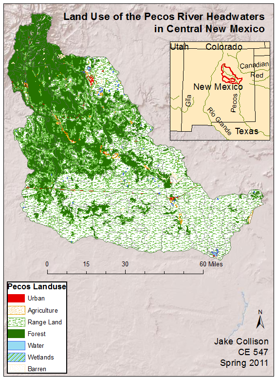Pecos River Physical Map