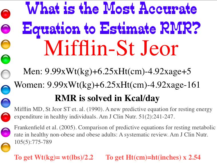 RMR Calculation